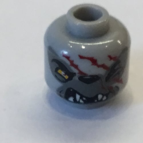 LEGO PART 3626cpr1137 Minifig Head Winzar, Dual Sided, Wolf with Orange ...