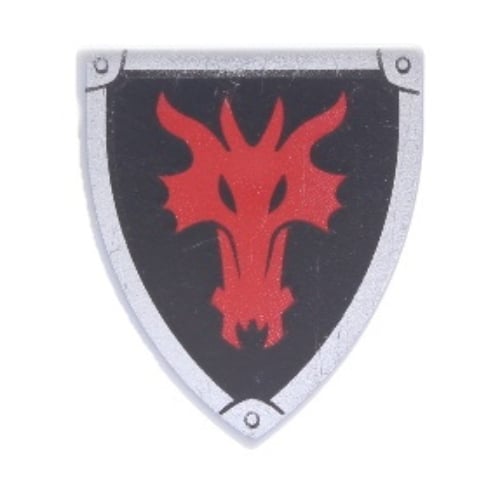LEGO PART 3846pr0012 Shield Triangular with Red Dragon Head on Black ...