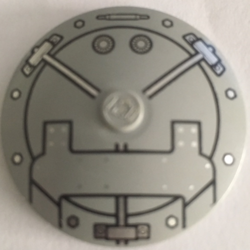 LEGO PART 3960pr9981 Dish 4 x 4 Inverted [Radar] with Vault Door Print ...