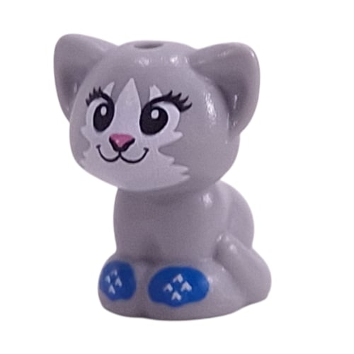 LEGO PART 69902pr0005 Animal, Cat, Kitten Sitting with White Face, Dark ...