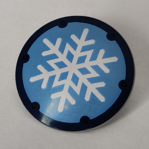 LEGO PART 75902pr0030 Minifig Shield Round Bowed with White Snowflake ...