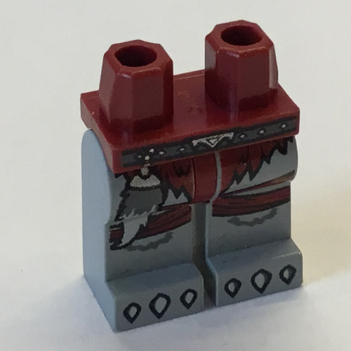 LEGO PART 970c14pr0436 Hips and Light Bluish Gray Legs with Dark Red ...