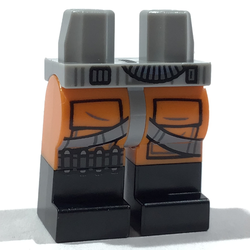 LEGO PART 970c34pat03pr2491 Hips with Orange Legs and Black Boots ...