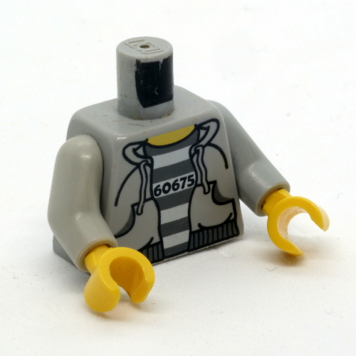 LEGO PART 973c14h01pr1992 Torso Prison Shirt, '60675', Hoodie over ...