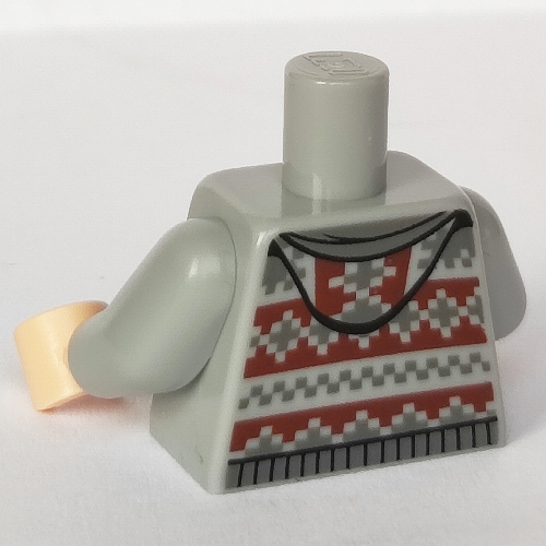 LEGO PART 973c14h02pr6000 Torso, Dark Bluish Grey/Reddish Brown Knitted ...