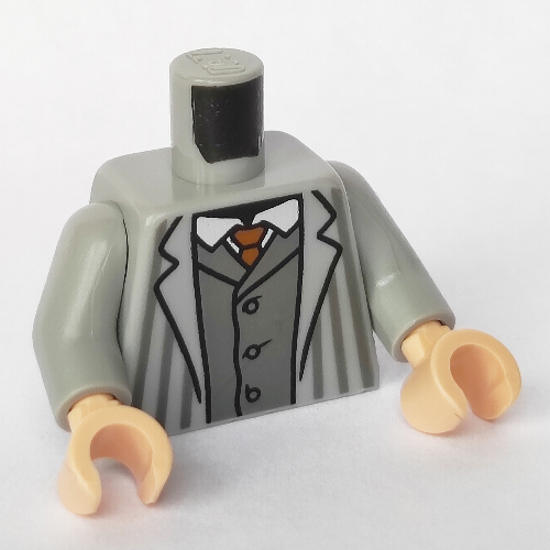 LEGO PART 973c14h02pr6204 Torso Jacket, Dark Bluish Gray Pinstripes ...