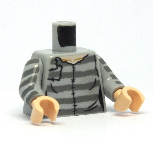 LEGO PART 973c14h02pr9659 Torso Prison Shirt with Dark Bluish Grey ...