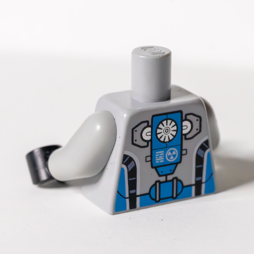 LEGO PART 973c14h03pr2258 Torso Robot with Dark Azure and Black Piping ...