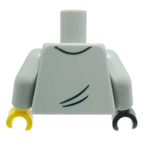 LEGO PART 973f035pr9999 Torso, Odd Hands, Jacket, Open over Black ...