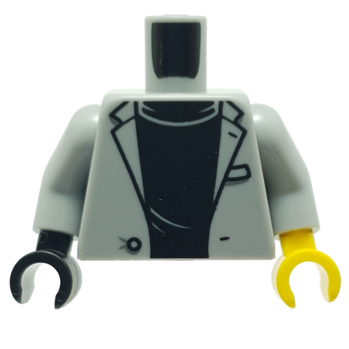 LEGO PART 973f035pr9999 Torso, Odd Hands, Jacket, Open over Black ...