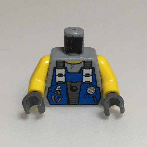 LEGO PART 973c01h12pr1433 Torso Vest, Blue with Tools over Sweaty Shirt ...