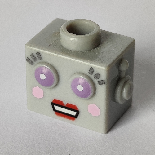 LEGO PART 98384pr0002 Minifig Head Special, Robot with Purple Eyes ...