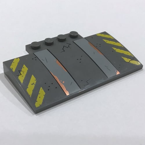 LEGO PART 15625pr0012 Slope Curved 5 x 8 x 2/3 with Yellow Danger ...