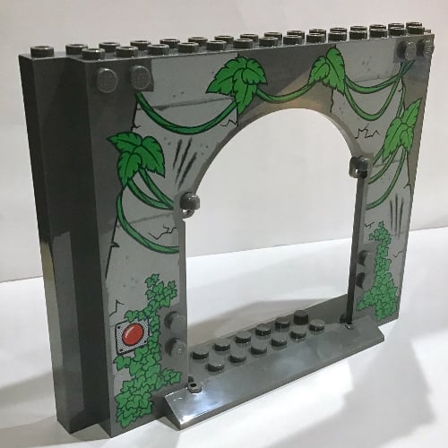 LEGO PART 15626pr0006 Panel 4 x 16 x 10 with Vines, Leaves, Red Button ...