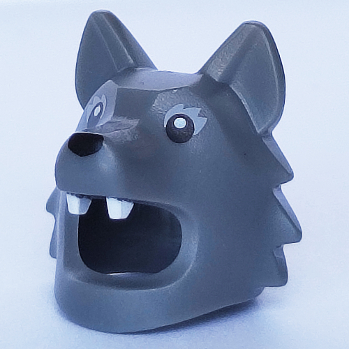 LEGO PART 1702pr0001 Costume / Mask, Wolf with White Fangs, Black Eyes ...