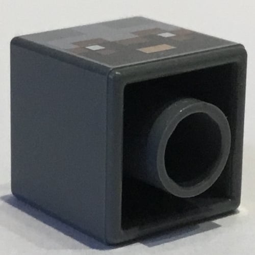 LEGO PART 19729pr0068 Minifig Head Special, Cube with Pixelated Black ...