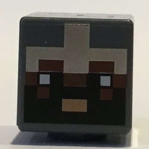 LEGO PART 19729pr0068 Minifig Head Special, Cube with Pixelated Black ...