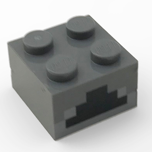 LEGO PART 3003pr0035 Brick 2 x 2 with Light Bluish Gray and Black ...