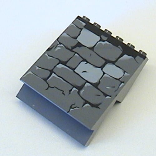 LEGO PART 30156pr0002 Panel 4 x 6 x 6 Sloped with Stone Wall Print ...