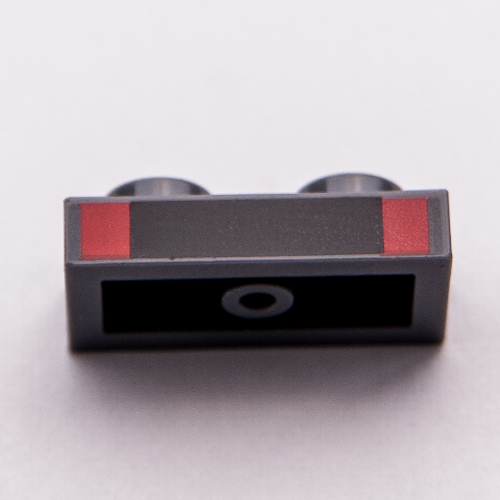 LEGO PART 3023pr0004 Plate 1 x 2 with Black Rectangle, Red Squares ...