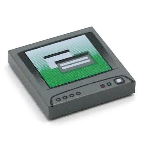 LEGO PART 3068bpr0095 Tile 2 x 2 with Computer Monitor, White Power ...