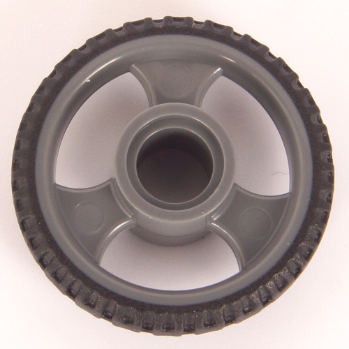 LEGO PART 6600pat0001 Wheel 21 x 4 with Spokes with Black Tire pattern ...
