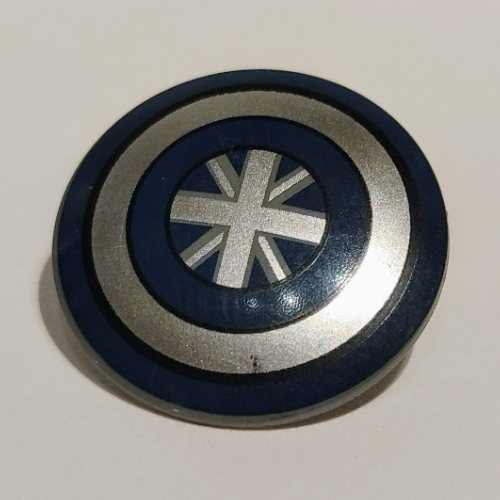LEGO PART 75902pr0029 Shield Round Bowed with Dark Blue and Silver ...