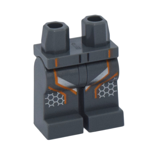 LEGO PART 970c12pr1634 Hips and Dark Bluish Gray Legs with Oranges ...