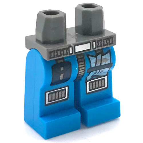 LEGO PART 970c04pr0254 Hips and Dark Azure Legs with Pocket and Patch ...
