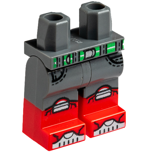 LEGO PART 970c12pat22pr2481 Hips with Dark Bluish Gray Legs and Red ...