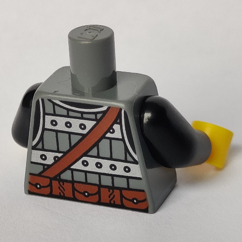 LEGO PART 973c03h01pr6142 Torso Armor, Silver Chestplate, Reddish Brown ...