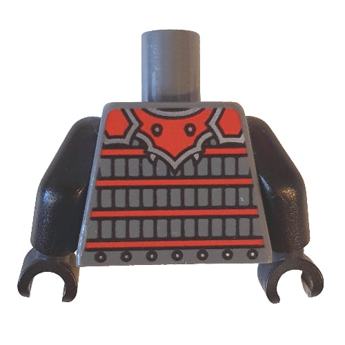 LEGO PART 973c03h03pr2187 Torso Armour, Red with Lime Swirl Medallion ...