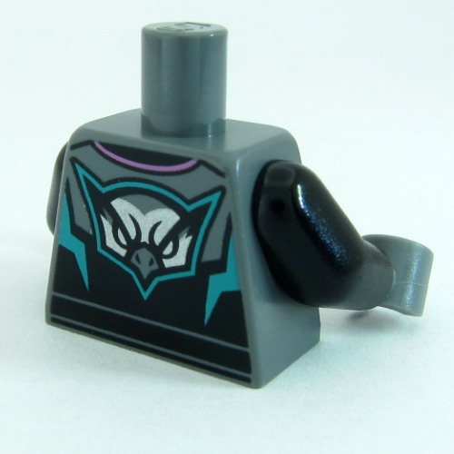 LEGO PART 973c03h12pr6843 Torso, Dark Bluish Grey Racing Suit, Coral ...