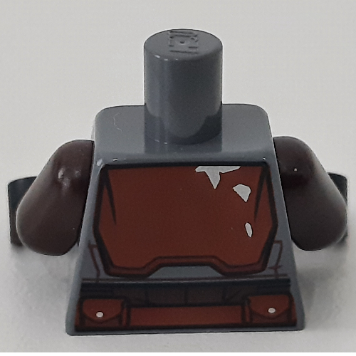 LEGO PART 973c07h03pr4991 Torso Armor, Reddish Brown Chestplate and ...