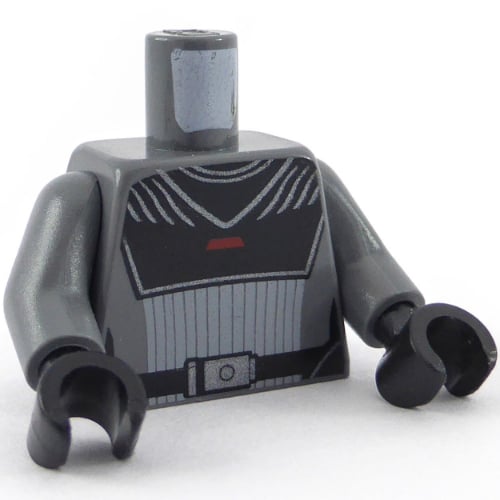 LEGO PART 973c12h03pr2884 Torso Armor, Black Collar, Silver and Red ...