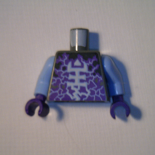 LEGO PART 973c29h09pr3593 Torso White and Bright Light Blue Rogul ...