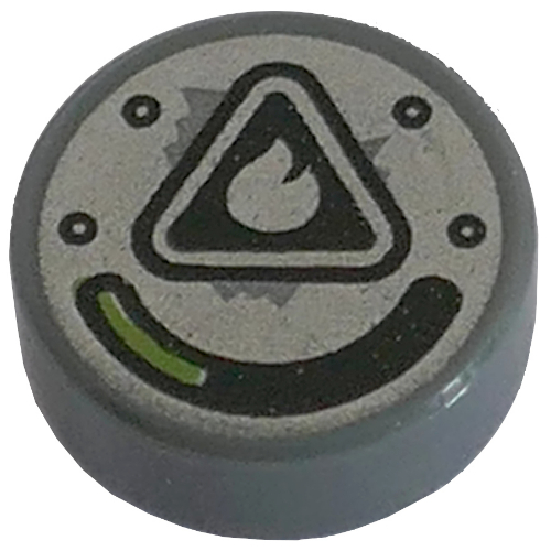 LEGO PART 98138pr0101 Tile Round 1 x 1 with Gauge, Flammable Warning ...