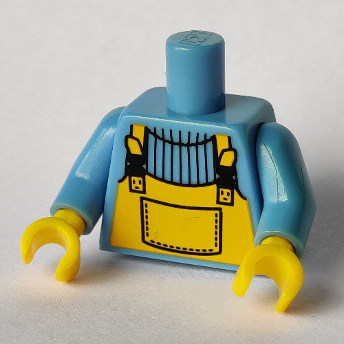 LEGO PART 973c32h01pr1707 Torso Overalls Bright Orange over Sweater ...