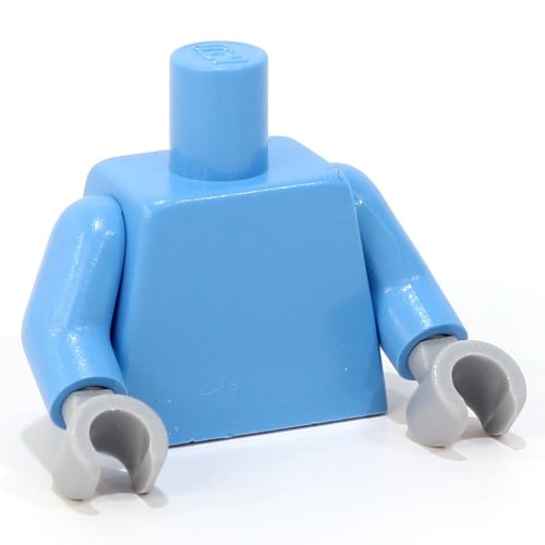 LEGO PART 973c32h14 Torso, Medium Blue Arms, Light Bluish Gray Hands ...