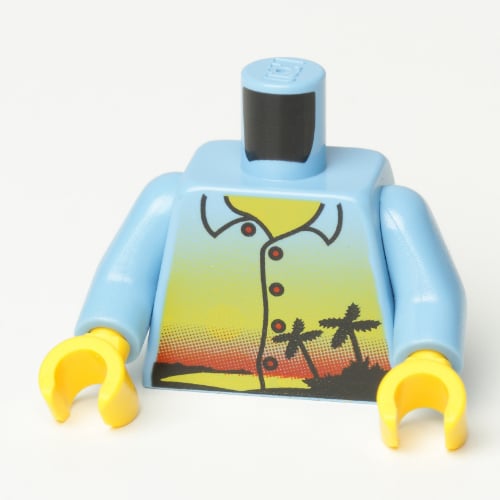 LEGO PART 973c32h01pr1517 Torso Shirt with Sunset and Palm Trees Print ...