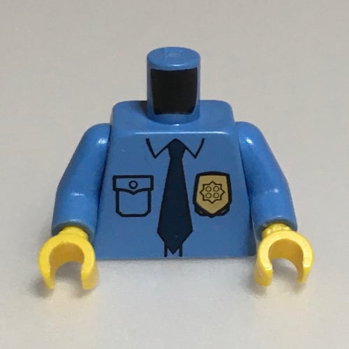LEGO PART 973c32h01pr1697 Torso Police Shirt with Gold Badge, Dark Blue ...