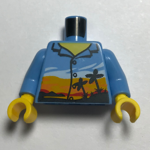LEGO PART 973c32h01pr4205 Torso Hawaii Shirt, Palm Trees, Sunset Print ...