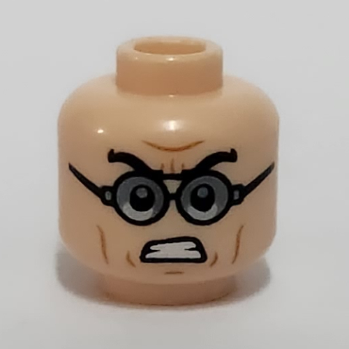LEGO PART 28621pr4138 Minifig Head Otto Octavius, Black Glasses with ...