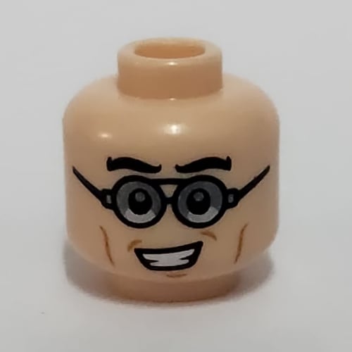 LEGO PART 28621pr4138 Minifig Head Otto Octavius, Black Glasses with ...