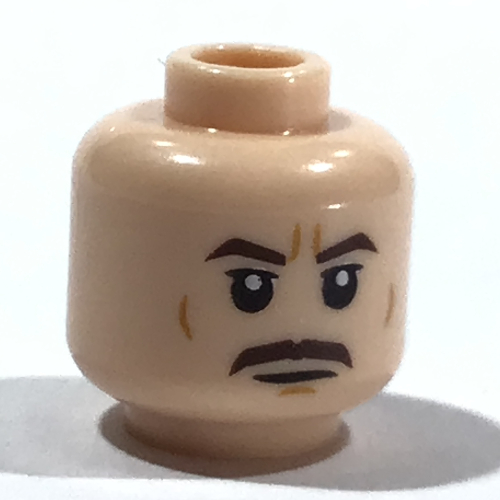 LEGO PART 28621pr4153 Minifig Head Admiral Yularen, Reddish Brown ...