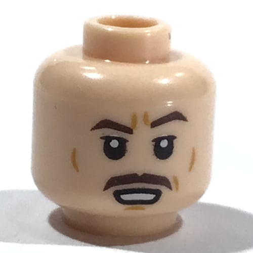 LEGO PART 28621pr4153 Minifig Head Admiral Yularen, Reddish Brown ...