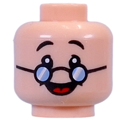LEGO PART 28621pr4299 Minifig Head Doc, Black Eyebrows, Small Glasses ...