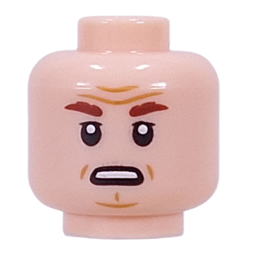 LEGO PART 28621pr9551 Minifig Head General Tagge, Reddish Brown ...