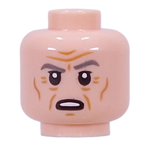 LEGO PART 28621pr9555 Minifig Head Grand Moff Tarkin, Dark Bluish Grey ...