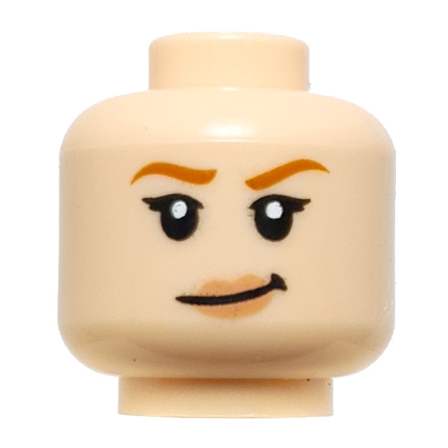 LEGO PART 28621pr9641 Minifig Head Name, Dark Orange Eyebrows, Smirk ...